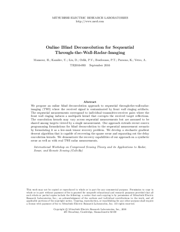 (PDF) Online blind deconvolution for sequential through-the-wall-radar-imaging