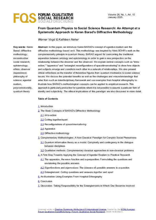 (PDF) From Quantum Physics to Social Science Research: An Attempt at a ...