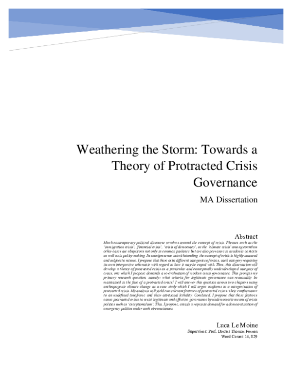 (PDF) Weathering the Storm: Towards a Theory of Protracted Crisis ...