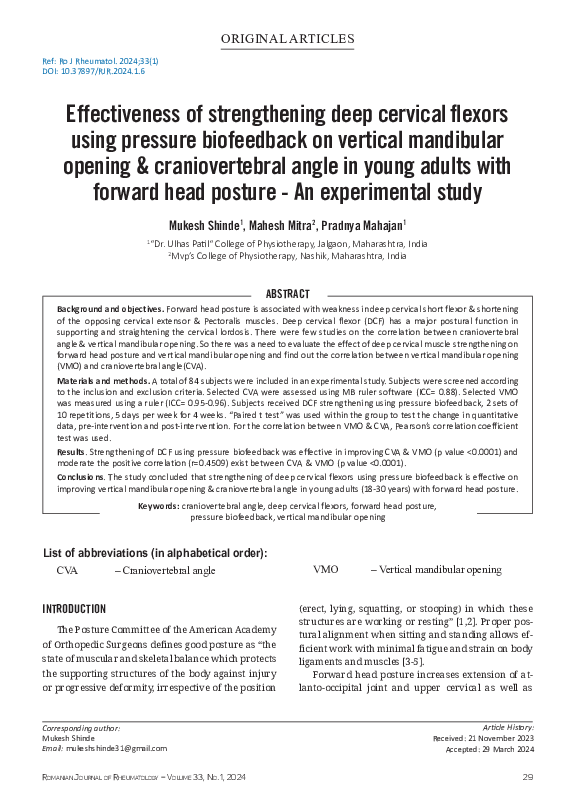 (PDF) Effectiveness of strengthening deep cervical flexors using ...