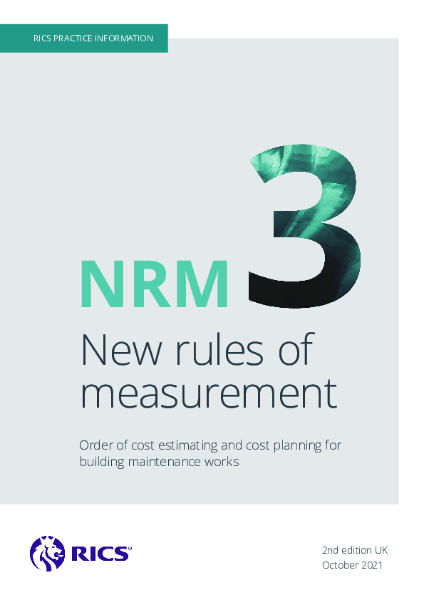 (PDF) New rules of measurement Order of cost estimating and cost ...