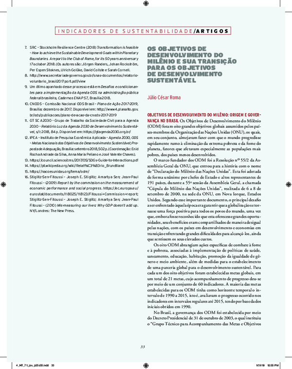 (PDF) Os objetivos de desenvolvimento do milênio e sua transição para ...