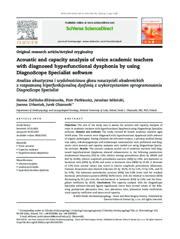 (PDF) Acoustic and capacity analysis of voice academic teachers with ...