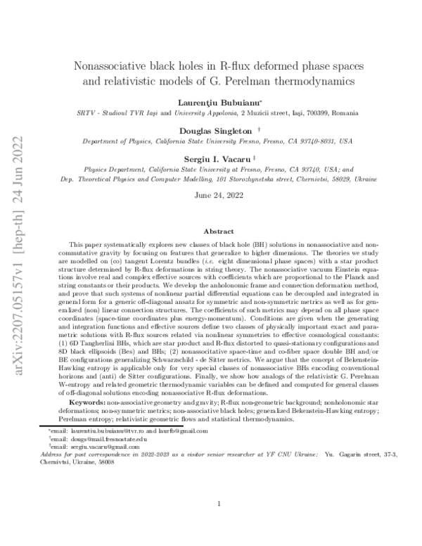(PDF) Nonassociative black holes in R-flux deformed phase spaces and ...