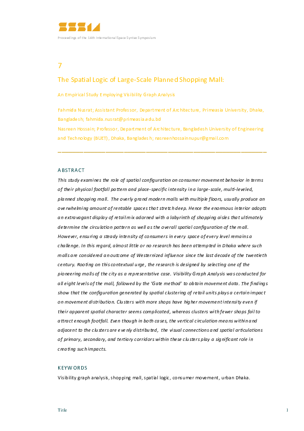 (PDF) The Spatial Logic of Large-Scale Planned Shopping Mall: An ...