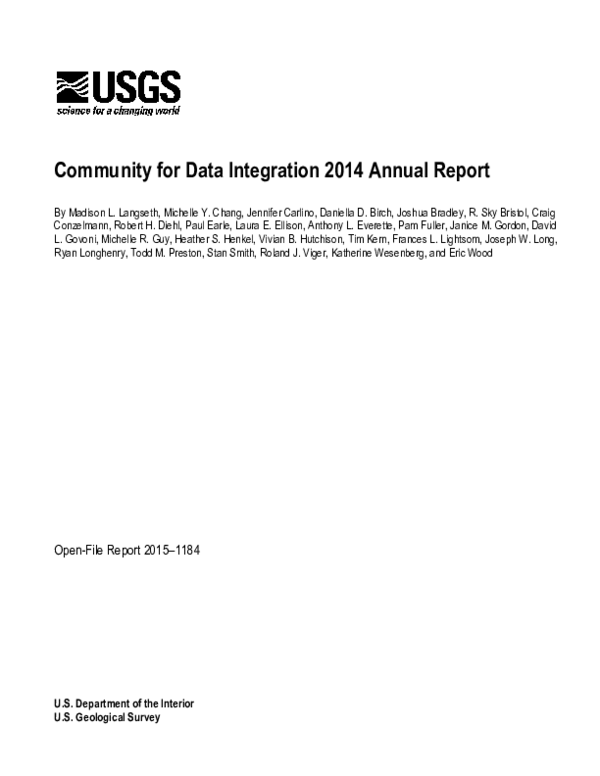 (PDF) Community for Data Integration 2014 annual report