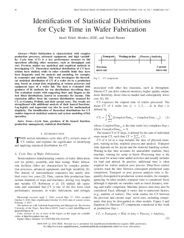 (PDF) Identification of Statistical Distributions for Cycle Time in ...
