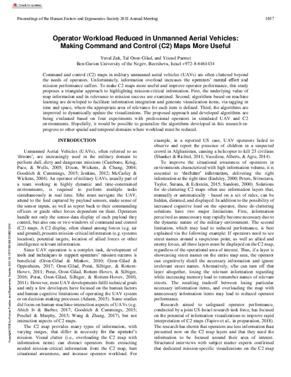 (PDF) Operator Workload Reduced in Unmanned Aerial Vehicles: Making ...