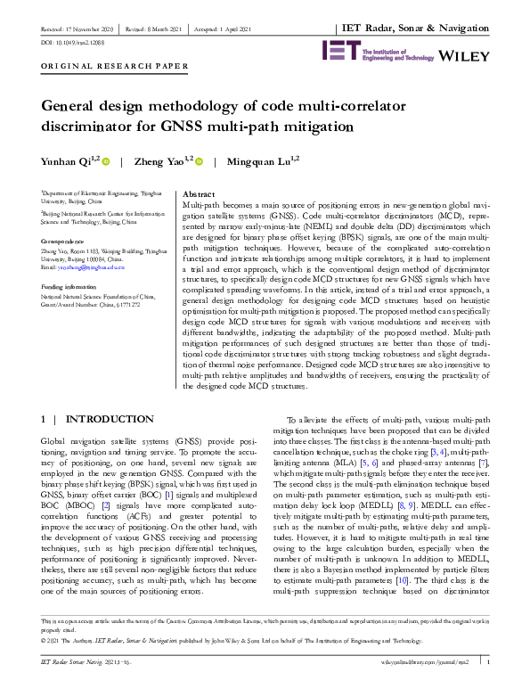 (PDF) General design methodology of code multi‐correlator discriminator ...