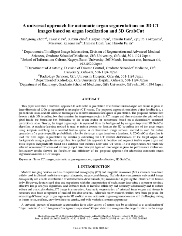 (PDF) A universal approach for automatic organ segmentations on 3D CT ...
