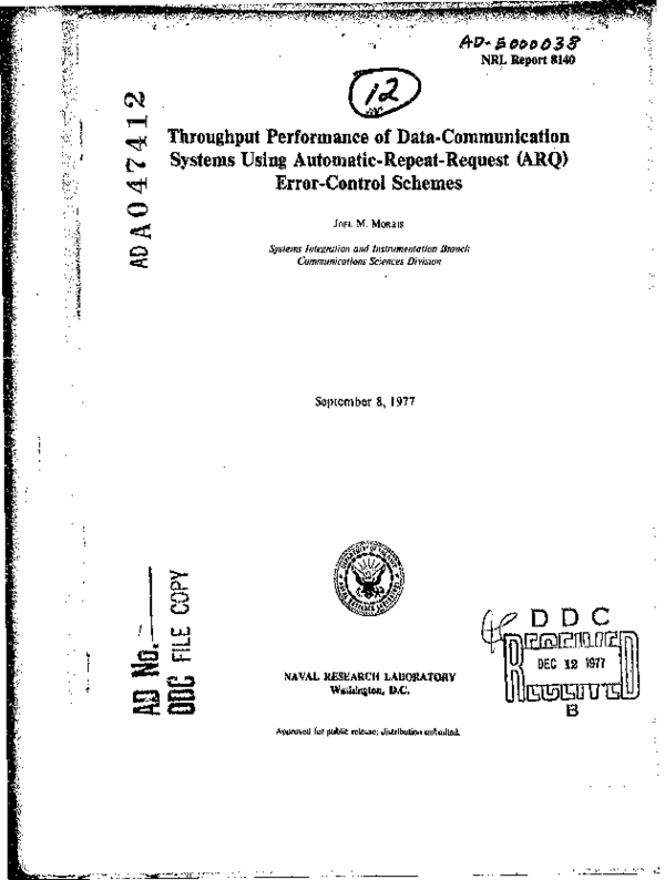(PDF) Throughput Performance of Data-Communication Systems Using ...