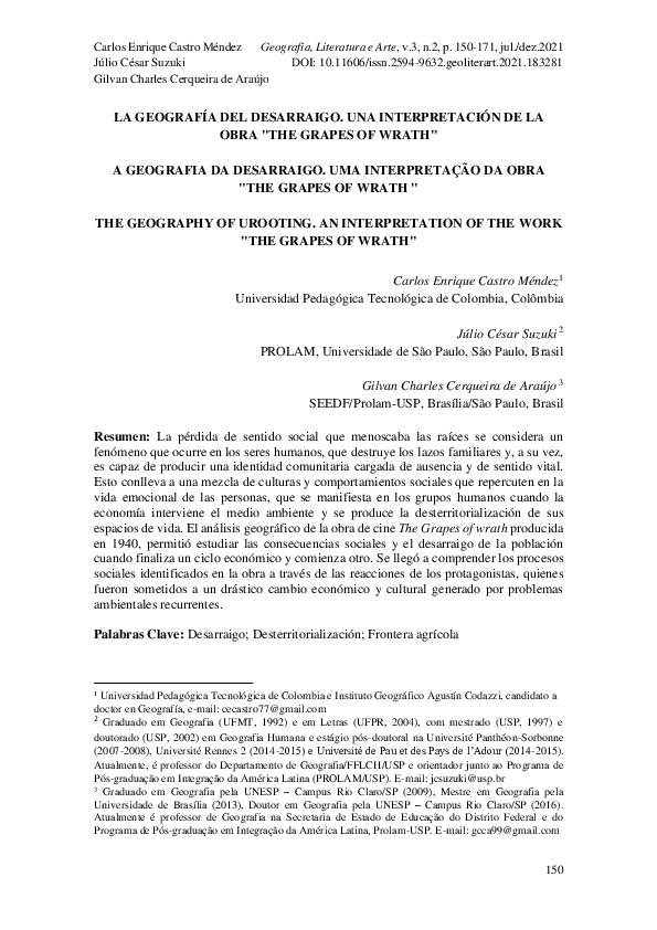 (PDF) Geografía Del Desarraigo