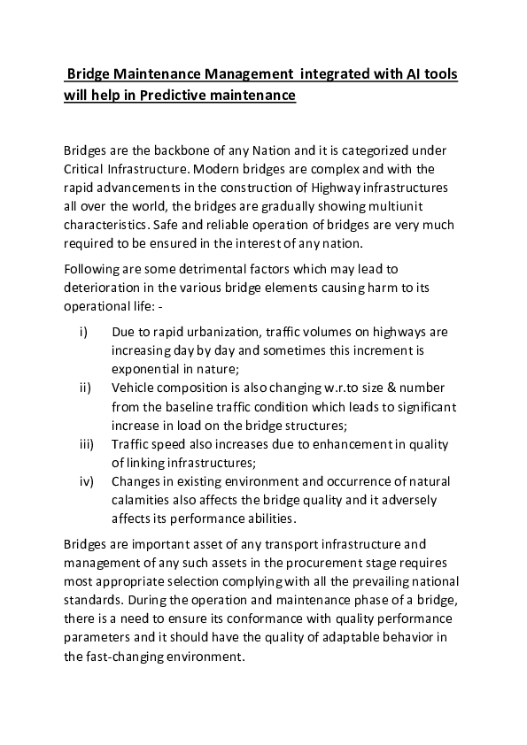(PDF) Bridge Maintenance Management integrated with AI tools will help ...