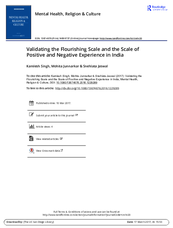 (PDF) Validating the Flourishing Scale and the Scale of Positive and ...