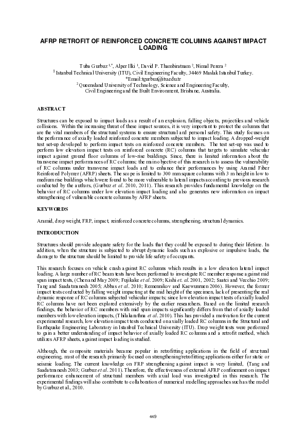 (PDF) AFRP retrofit of reinforced concrete columns against impact loading
