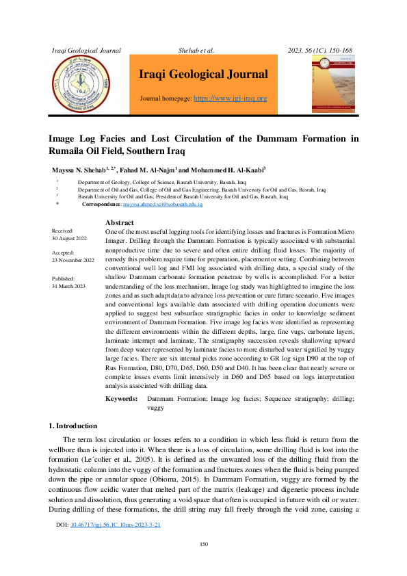 (PDF) Image Log Facies and Lost Circulation of the Dammam Formation in ...