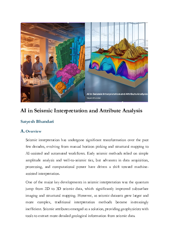 (PDF) AI in Seismic Interpretation and Attribute Analysis