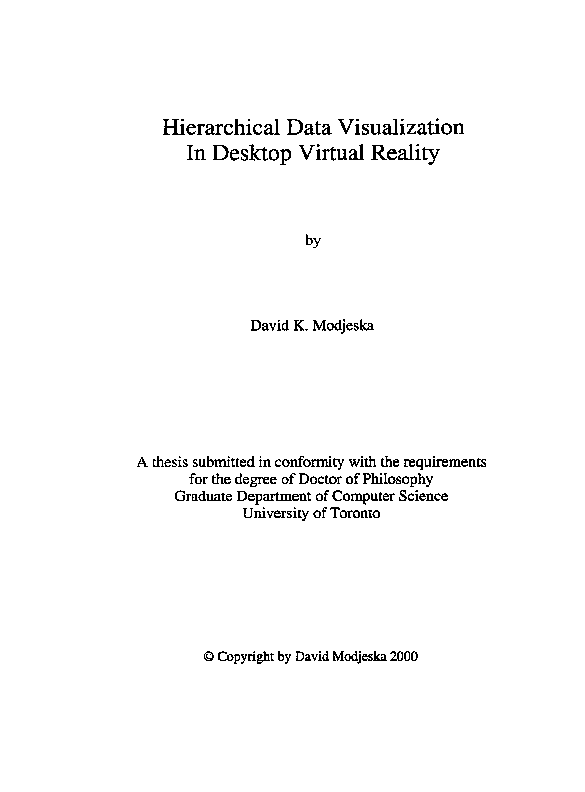 (PDF) Hierarchical data visualization in desktop virtual reality