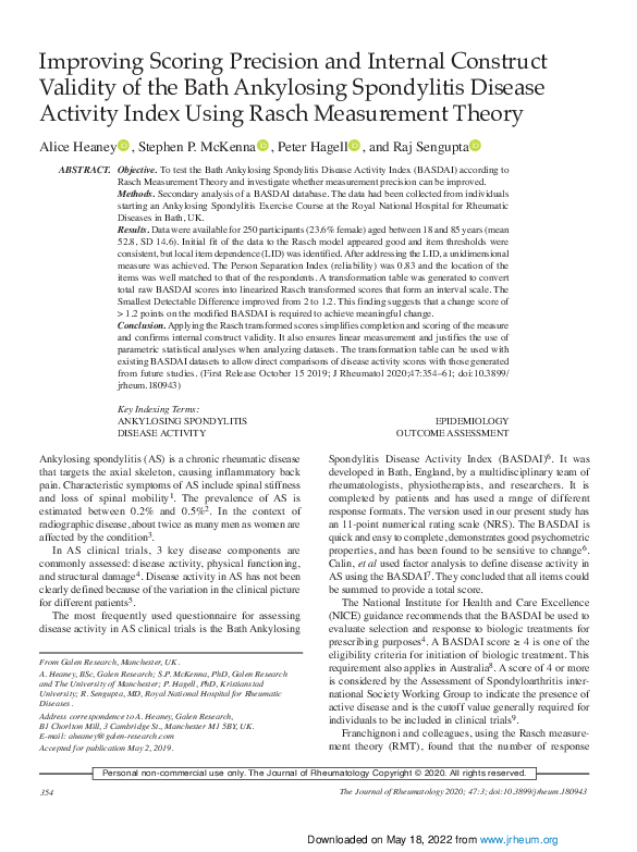 (PDF) Improving Scoring Precision and Internal Construct Validity of ...