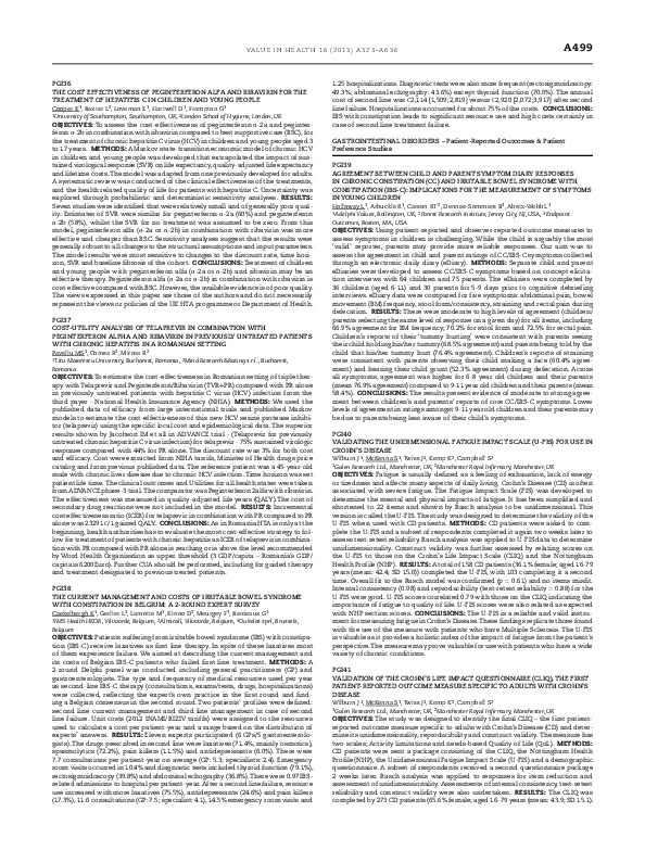 (PDF) Validation of the Crohn’s Life Impact Questionnaire (CLIQ), the ...