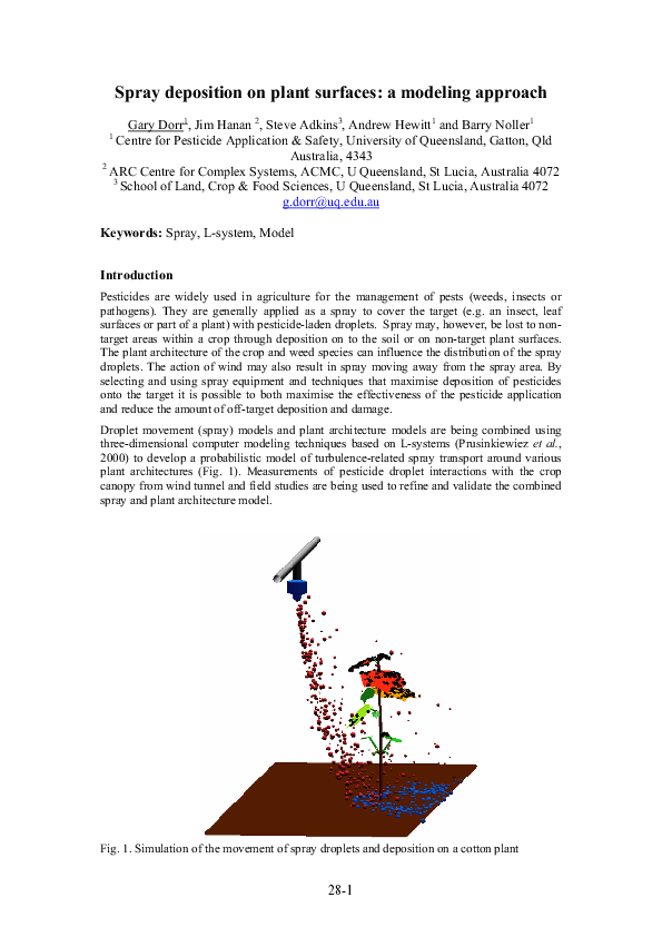 (PDF) Spray deposition on plant surfaces: a modelling approach
