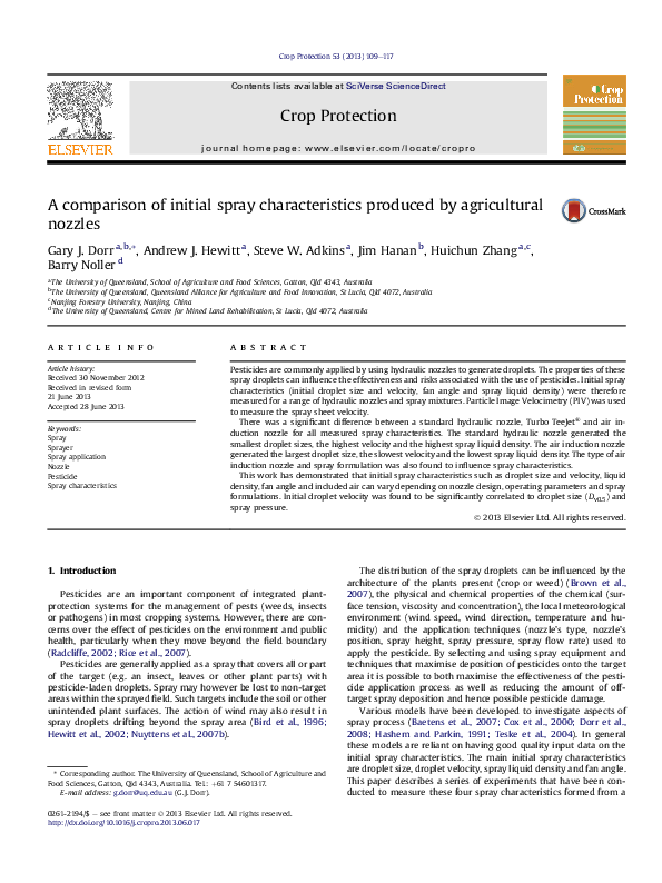 (PDF) A comparison of initial spray characteristics produced by ...