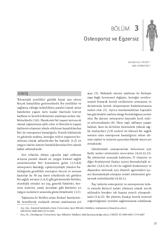 (PDF) Osteoporoz ve Egzersiz