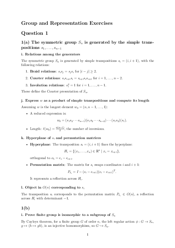 (PDF) Group and Representation Theory