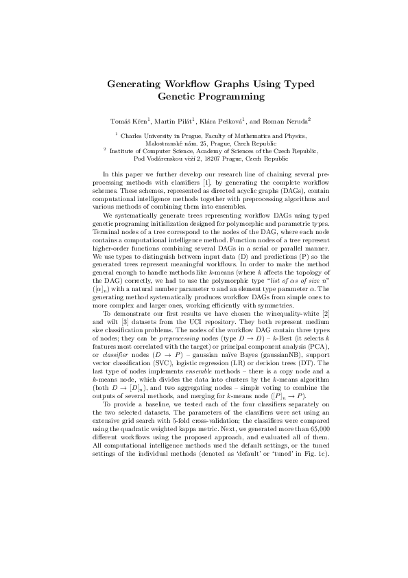 Pdf Generating Workflow Graphs Using Typed Genetic Programming
