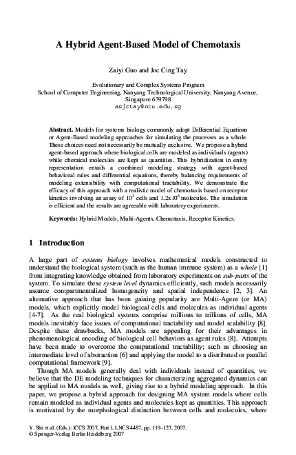 (PDF) A Hybrid Agent-Based Model of Chemotaxis