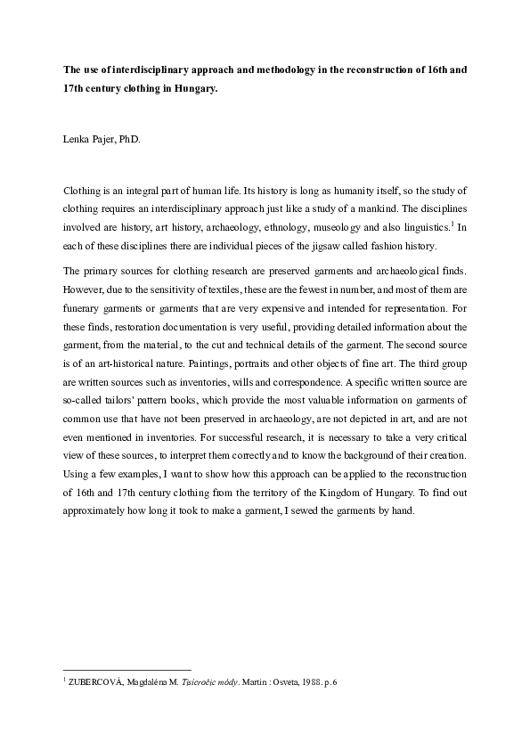 (PDF) The use of interdisciplinary approach and methodology in the ...