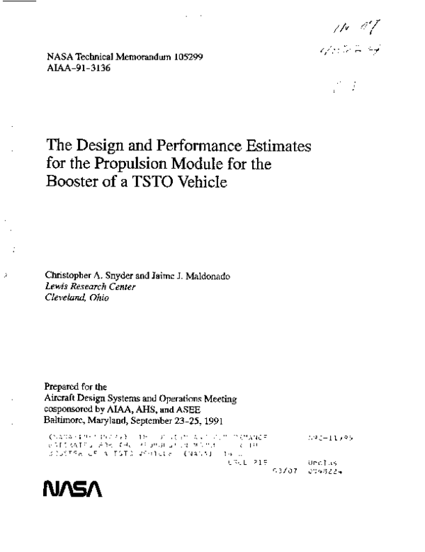 (PDF) The design and performance estimates for the propulsion module ...