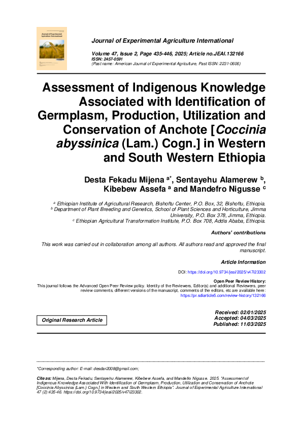 (PDF) Assessment of Indigenous Knowledge Associated with Identification ...