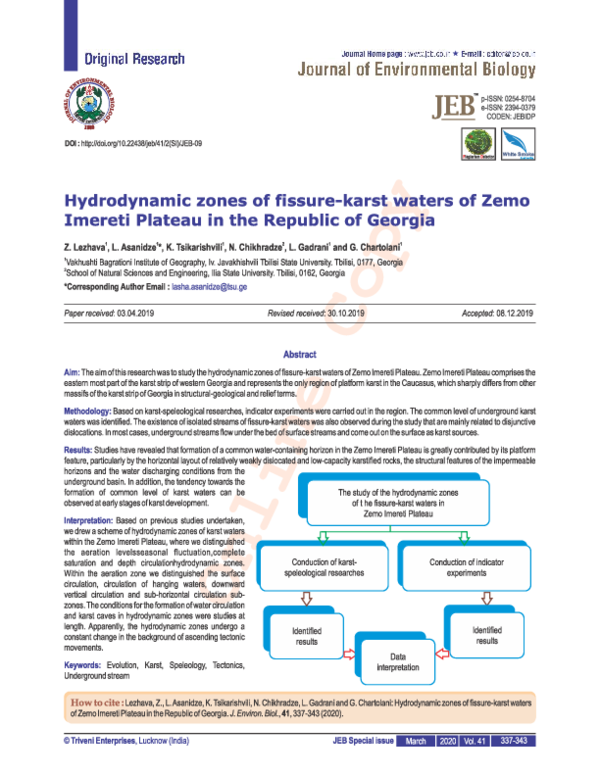 (PDF) Hydrodynamic zones of fissure-karst waters of Zemo Imereti ...