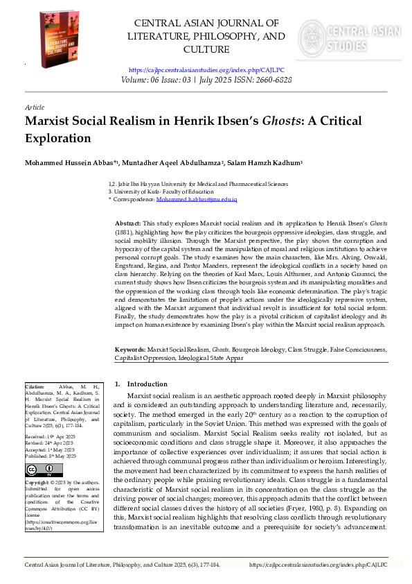 (PDF) Marxist Social Realism in Henrik Ibsen's Ghosts: A Critical ...