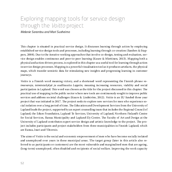(PDF) Exploring mapping tools for service design through the Voitto project