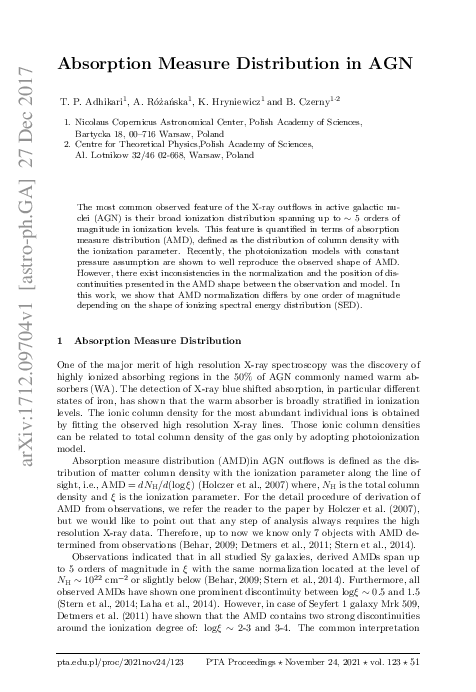 (PDF) Absorption Measure Distribution in AGN