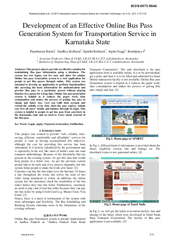 (PDF) Development of an Effective Online Bus Pass Generation System for ...
