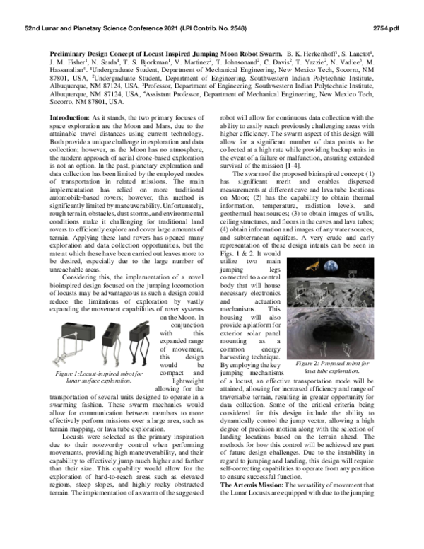 (PDF) Preliminary Design Concept of Locust Inspired Jumping Moon Robot ...