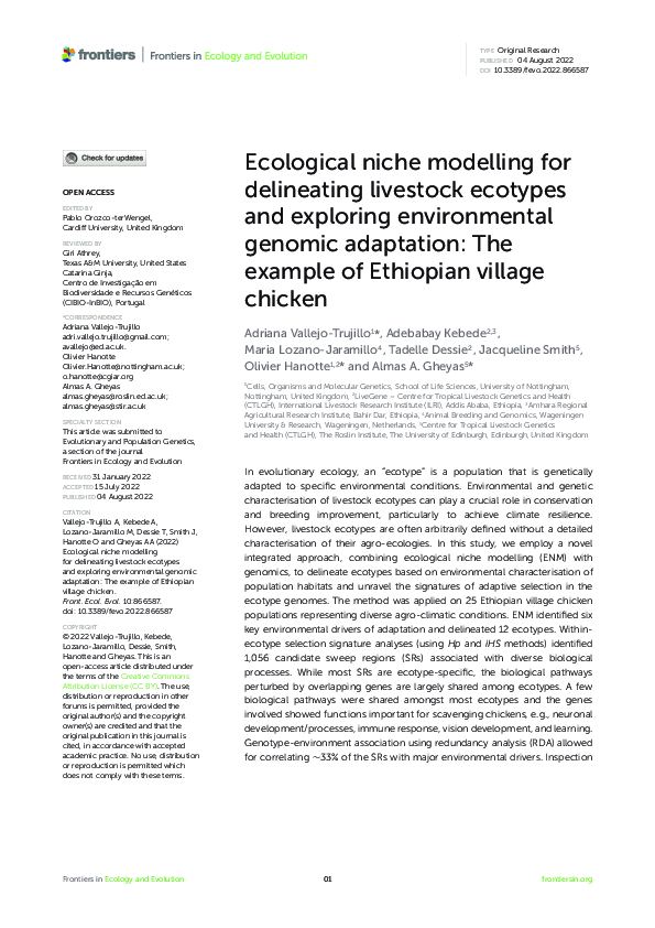 (PDF) Ecological niche modelling for delineating livestock ecotypes and ...