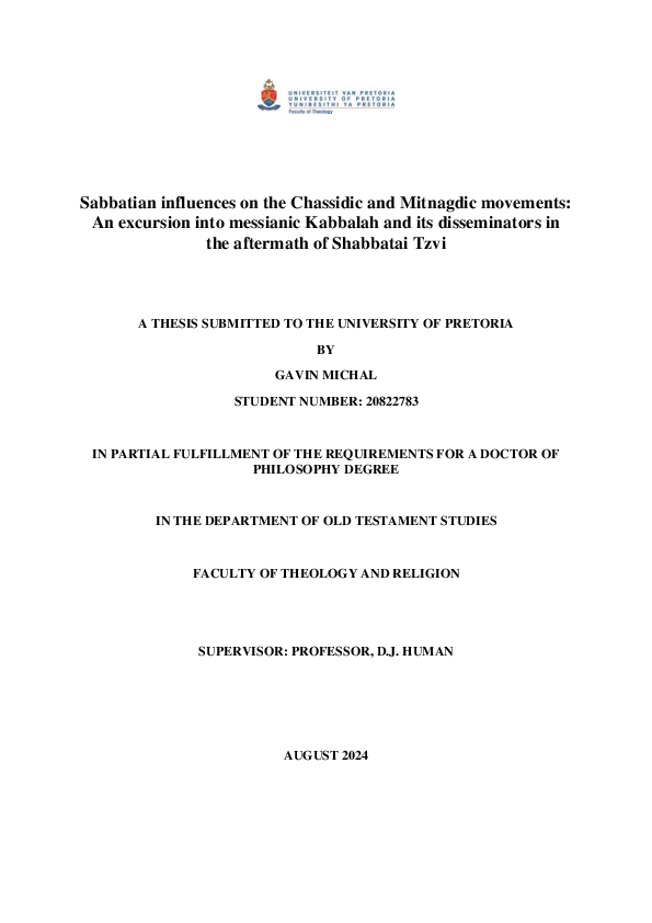 (PDF) Sabbatian influences on the Chassidic and Mitnagdic movements: An ...