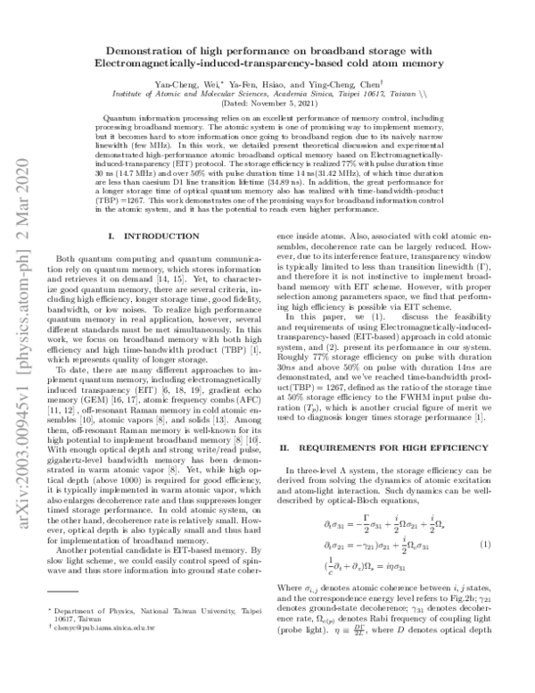(PDF) Demonstration of high performance on broadband storage with ...