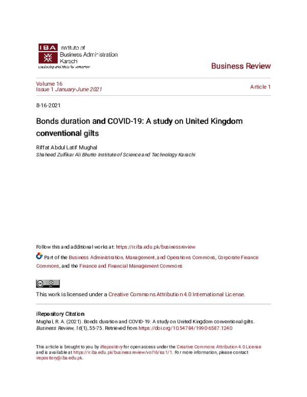 (PDF) Bonds duration and COVID-19: A study on United Kingdom ...