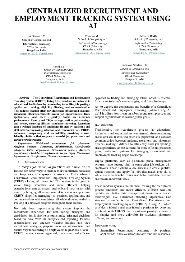 (PDF) Centralized Recruitment and Employment Tracking System Using AI