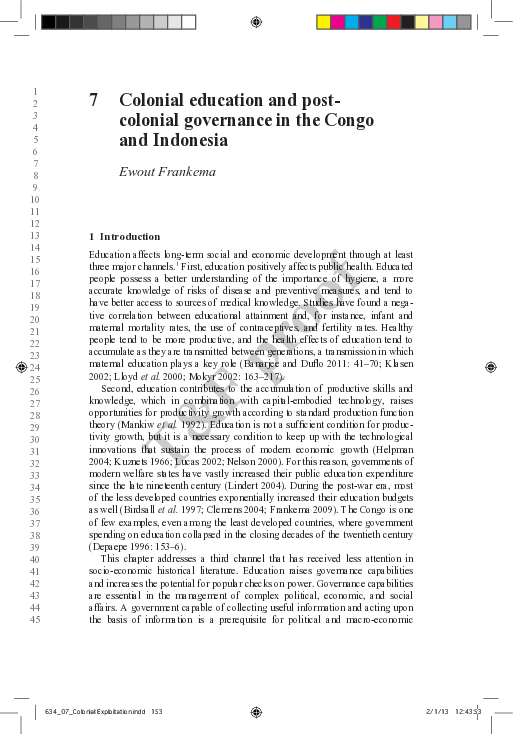 (PDF) Colonial Education and Postcolonial Governance in the Congo and ...