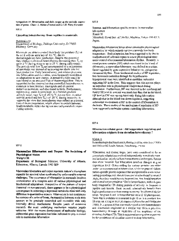 (PDF) Circadian heterothermy: from reptiles to mammals