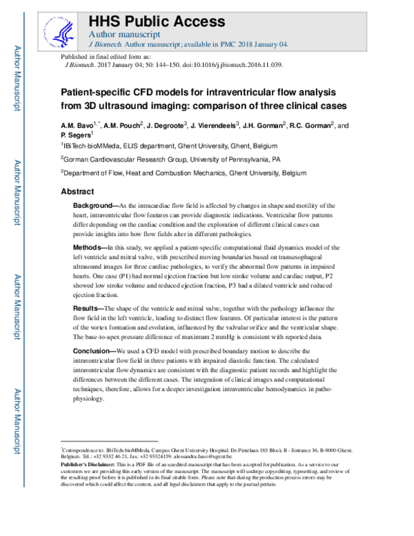 (PDF) Patient-specific CFD models for intraventricular flow analysis from 3D ultrasound imaging ...