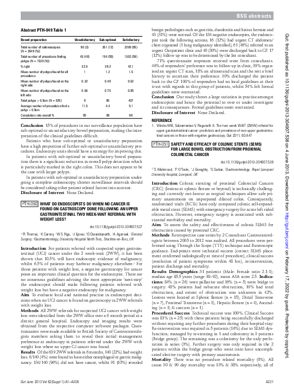 (PDF) PTH-051 Safety and Efficacy of Colonic Stents (SEMS) for Large ...