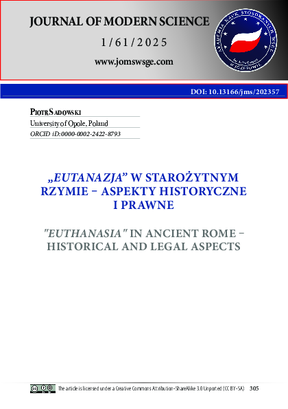 (PDF) „EUTANAZJA” W STAROŻYTNYM RZYMIE – ASPEKTY HISTORYCZNE I PRAWNE ...