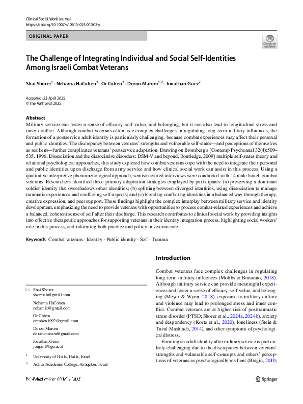 (PDF) The Challenge of Integrating Individual and Social Self ...
